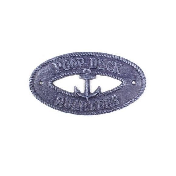 nauticaldecor | Accents | Rustic Dark Blue Cast Iron Poop Deck Quarters ...